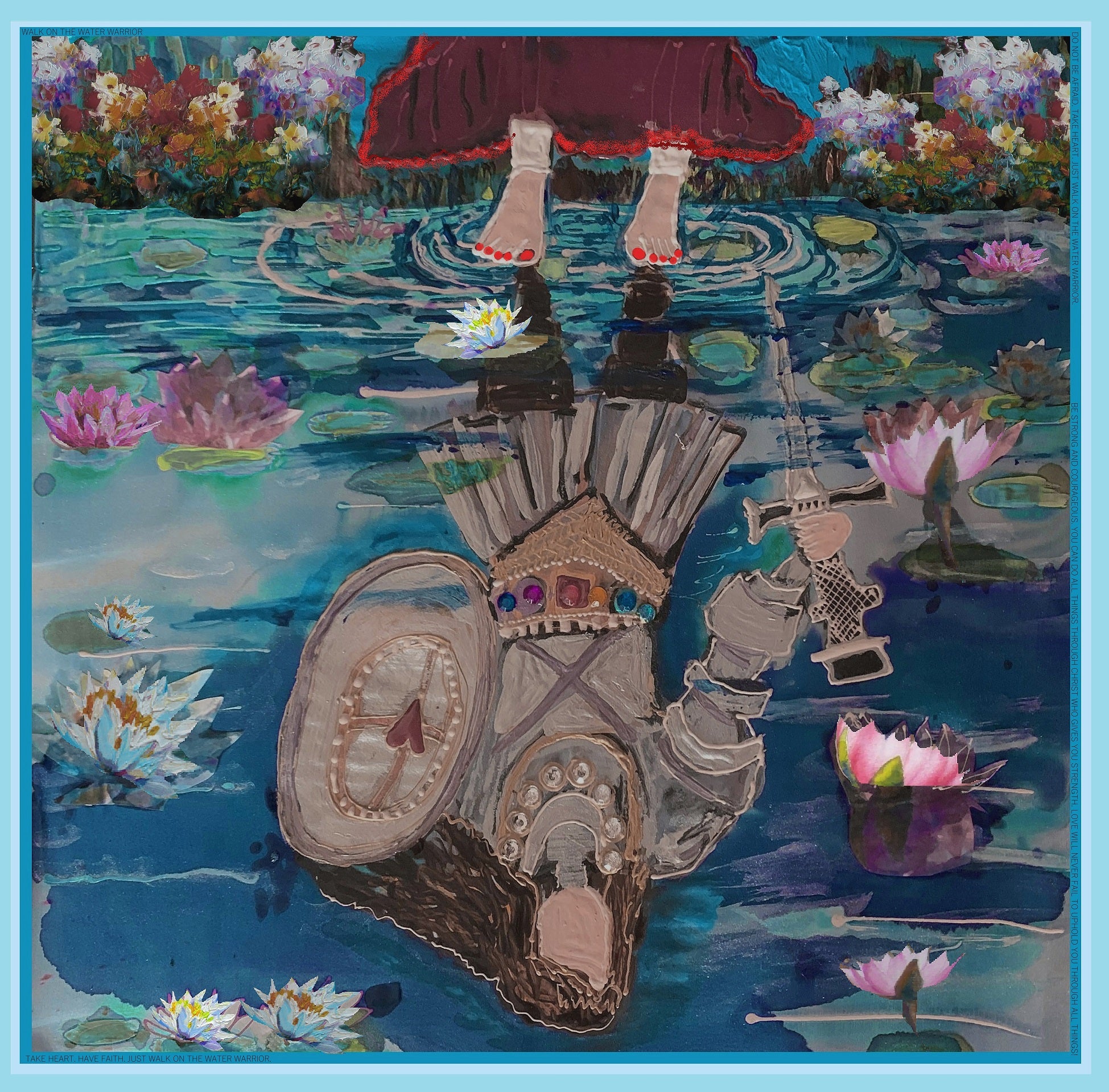 D-216 TAKE COURAGE WALK ON WATER WARRIOR – Love's Pure Light Luxury Silks